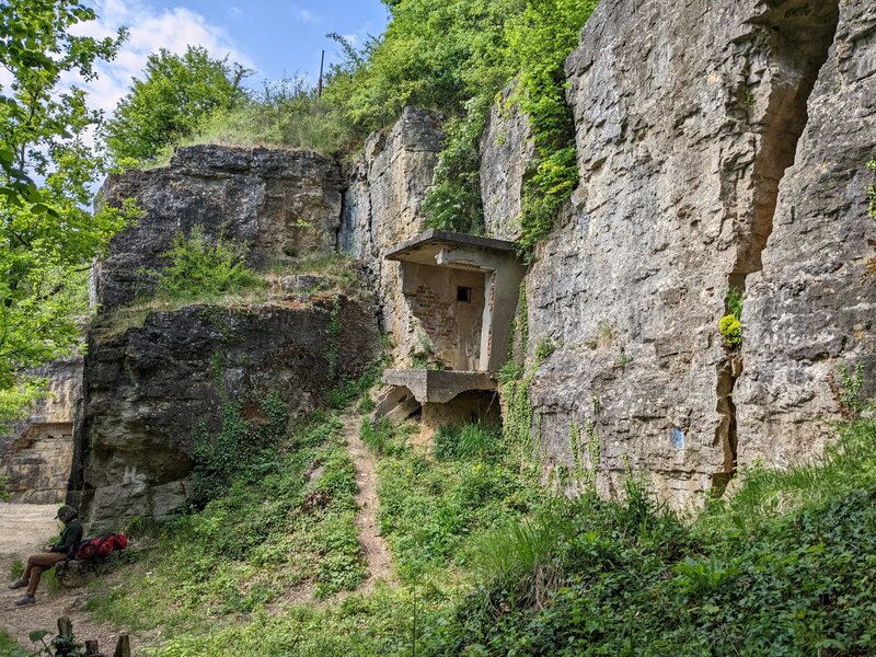 The right edge of the crag as viewed from the approach trail. Just ...