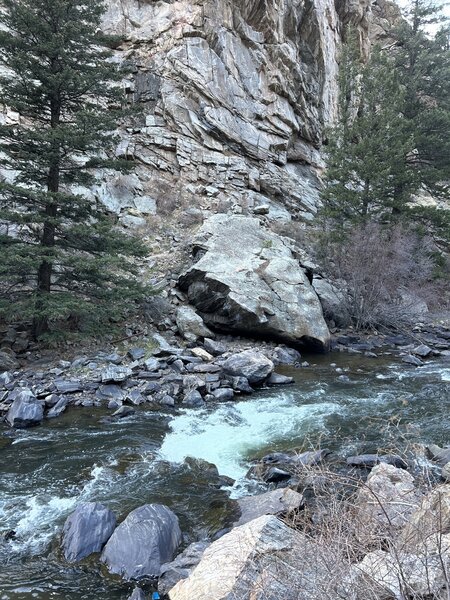 Seeing Squiggles Bloc as seen from across from the creek.