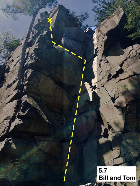 Bill and Tom route is generally in the highlighted area