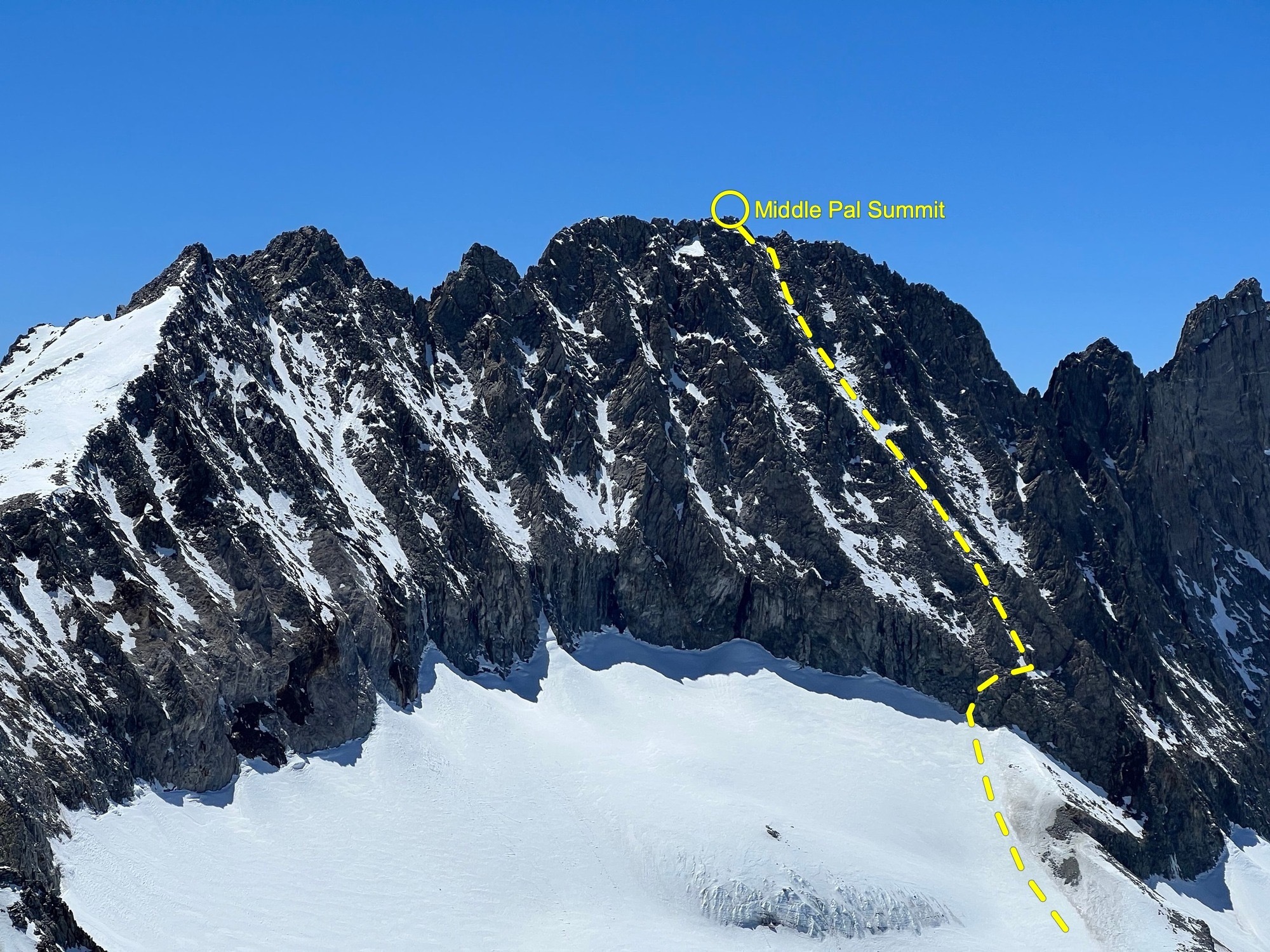 Middle Palisade seen from The Thumb. Photo posted with permission from ...