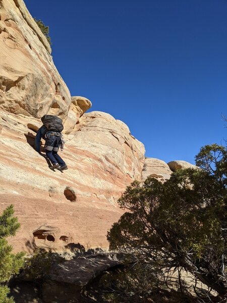 A short slab section on the east side of the ridge.
