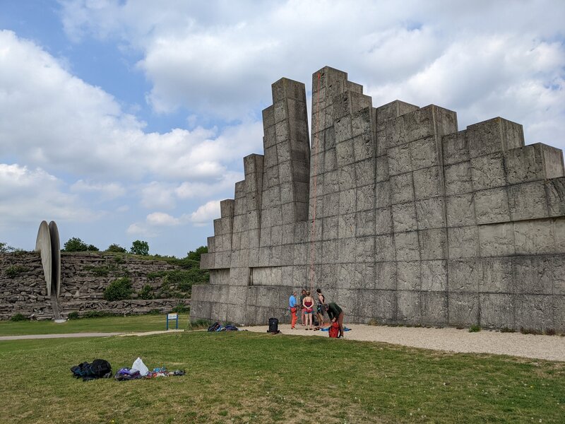 The west side of the structure, with the world's largest Oreo over to ...