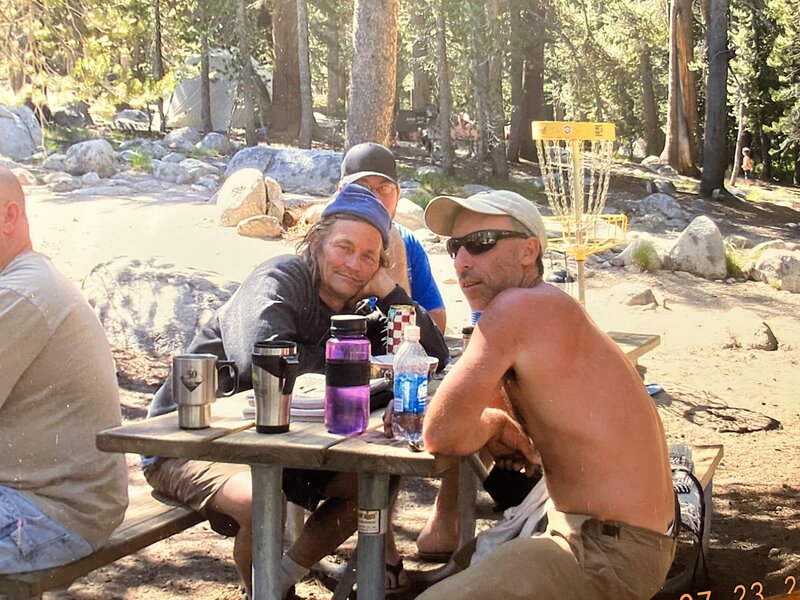 Chuck "Chongo" Tucker and me in the Tuolumne Meadows campground July 2009