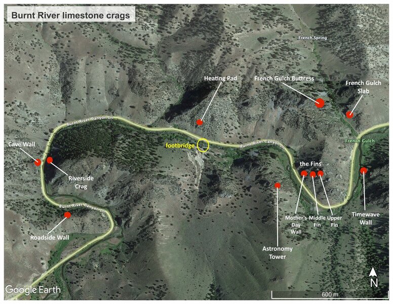Burnt River Canyon crags: May 2022 version
