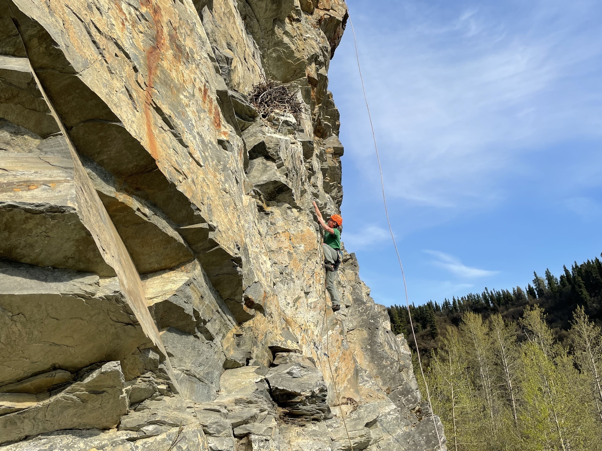 EB on one of the few steep(ish) interior jug hauls. Glory holds through ...