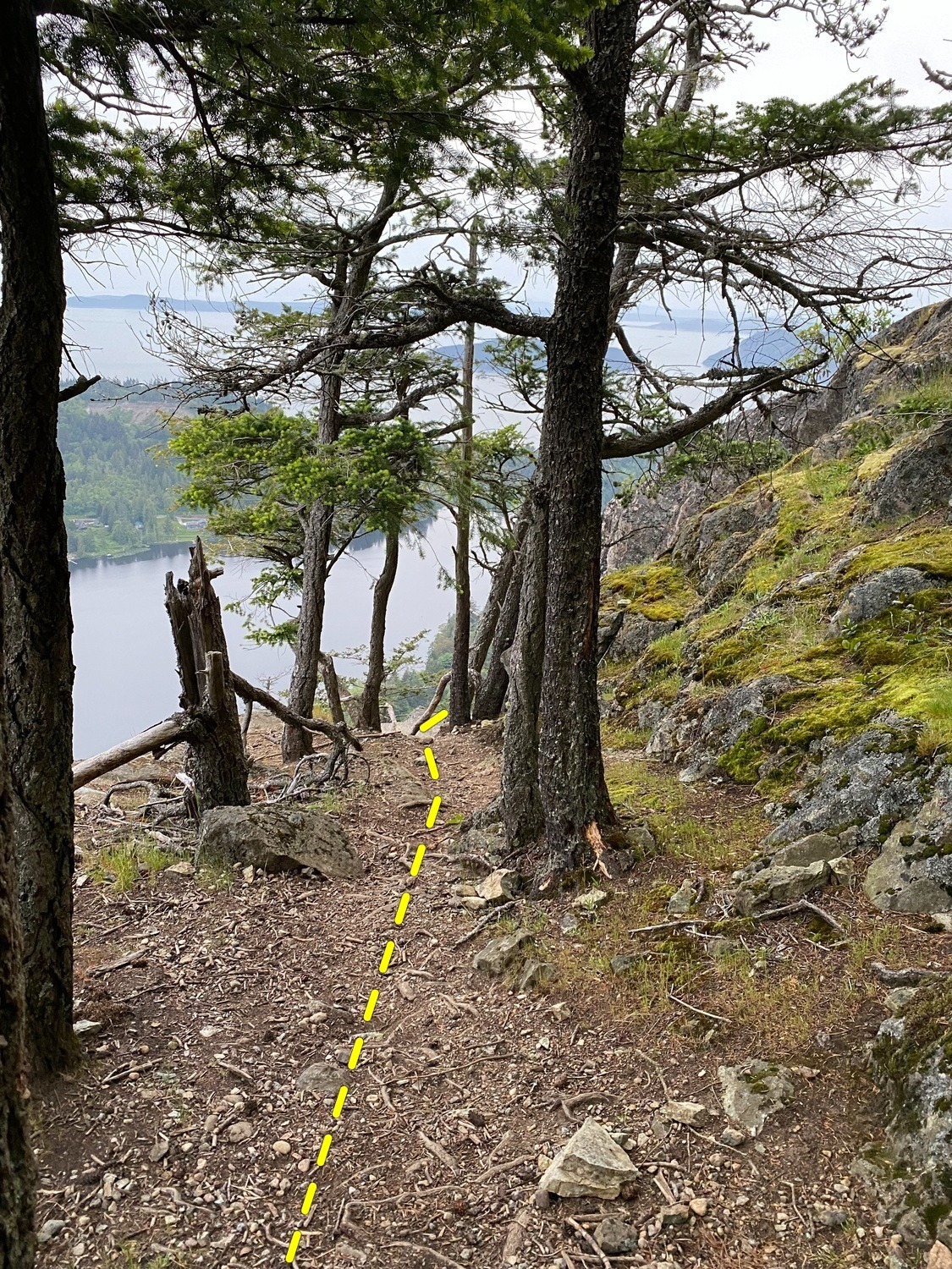 Approach to Powerline wall after the left turn. Walk 30 feet to see the ...