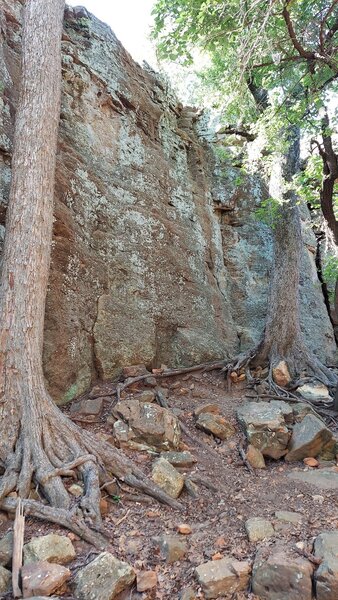 The starts of moderate-easy climbs