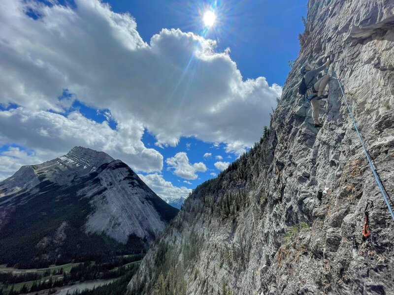 Rock Climb Riel Rebellion, Banff National Park