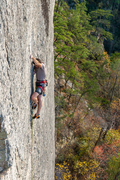 About to hit the crux photo by Nick Ingalls