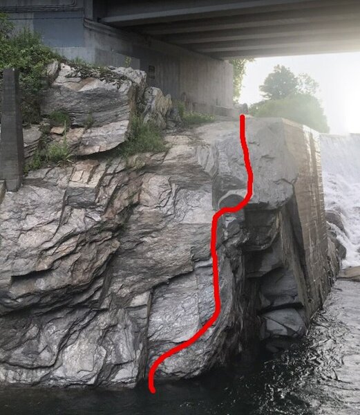 Climb SPONGEBOB resting place, Quechee Covered Bridge Boulders