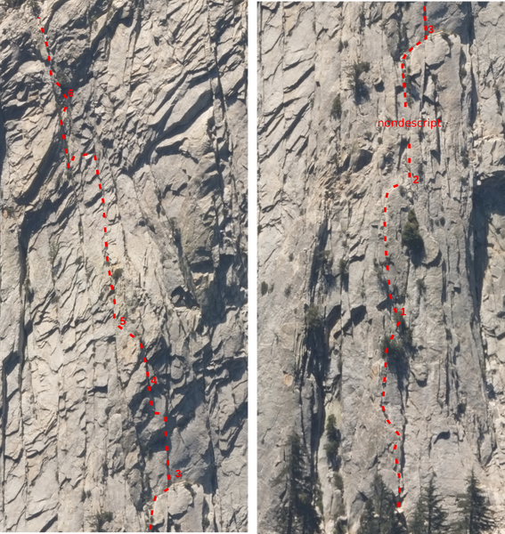 Photo topo of the North Buttress route at Tahquitz. Photo from ...