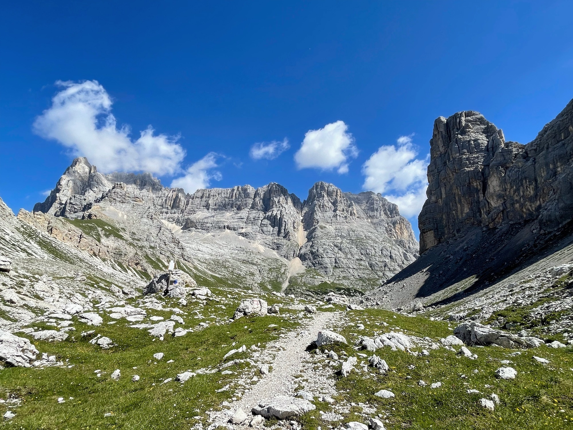 Croda Marcora, Punta Sorapiss, and Torre dei Sabbioni from Forcella Grande