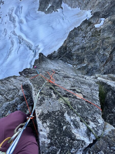 New rap station #4 on west ridge descent, requires 70 m rope to reach ...