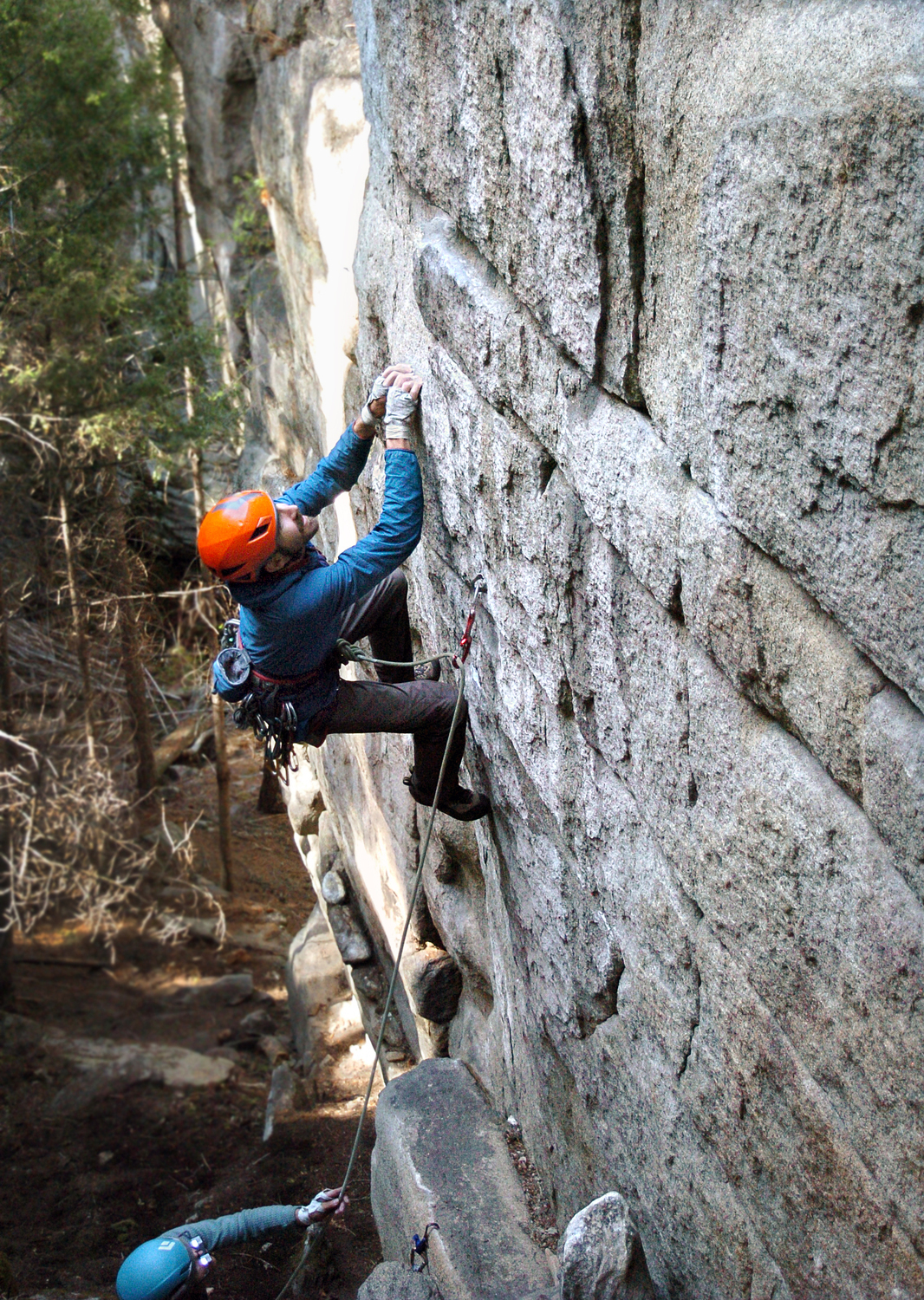 Al Pawling on the crux start to Crew Dynamics.
