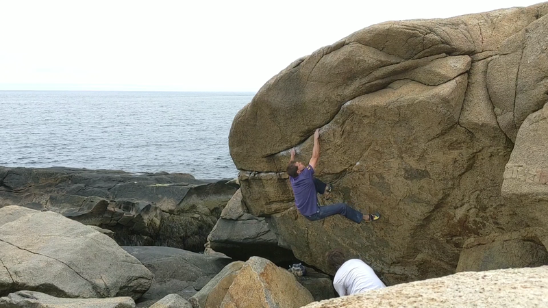 Climbing in Backshore Boulders, North Shore
