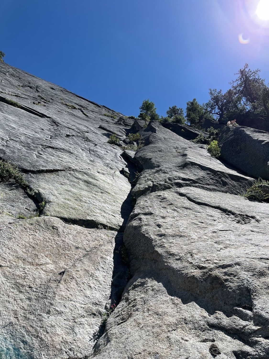 Upper pitches. The rock is soooo good. Yet the cracks are filled with a ...