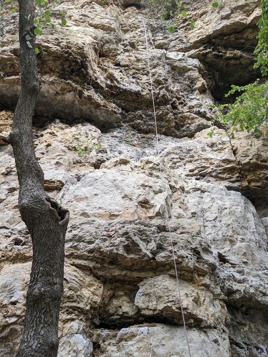 Adding a photo to hopefully help others find the route. Rope hanging ...