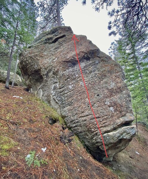 Climbing in Sad Face Boulder, Central-East Cascades, Wenatchee ...