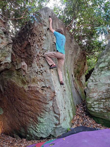 Bouldering in The Choss Factory, Northern WV