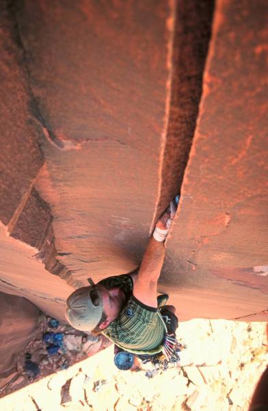 Jay enjoys the gradually tapering hand crack just above the wide pod on ...