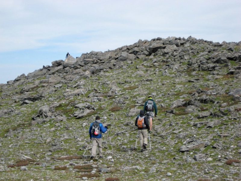 Hikers approaching the summit.