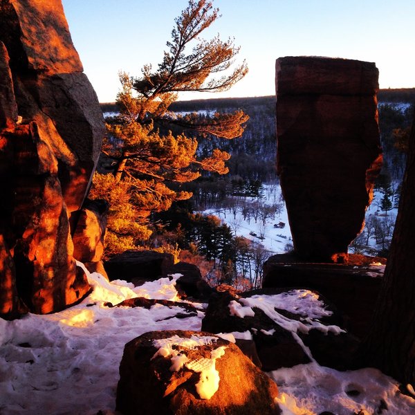 Balanced Rock on a winter's eve. Balanced Rock Tail