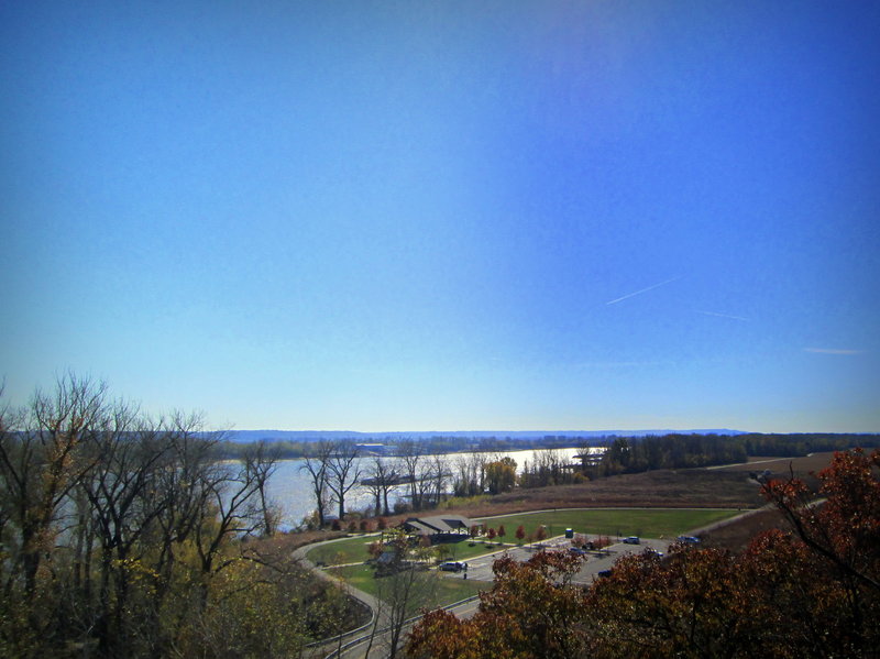 View of the park and river from the overlook along the River Bluff ...