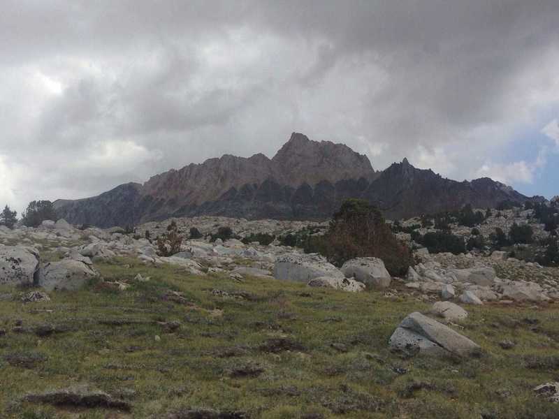 The spectacular Mount Humphreys, as seen from Humphreys Basin, with its ...