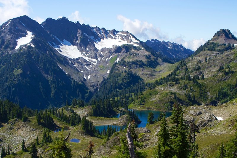 View of Hart Lake and Mt Duckabush, taken from the ridge above the lake ...