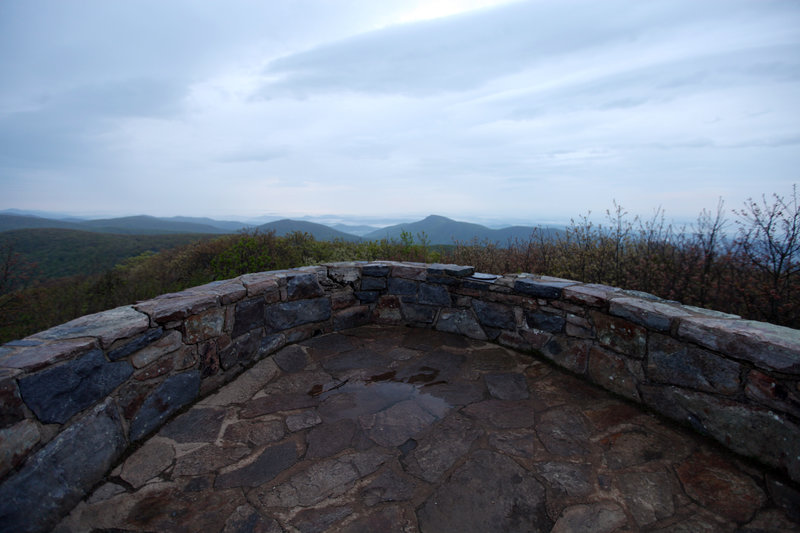 The observation platform on Hawksbill Mountain, the highest point in ...