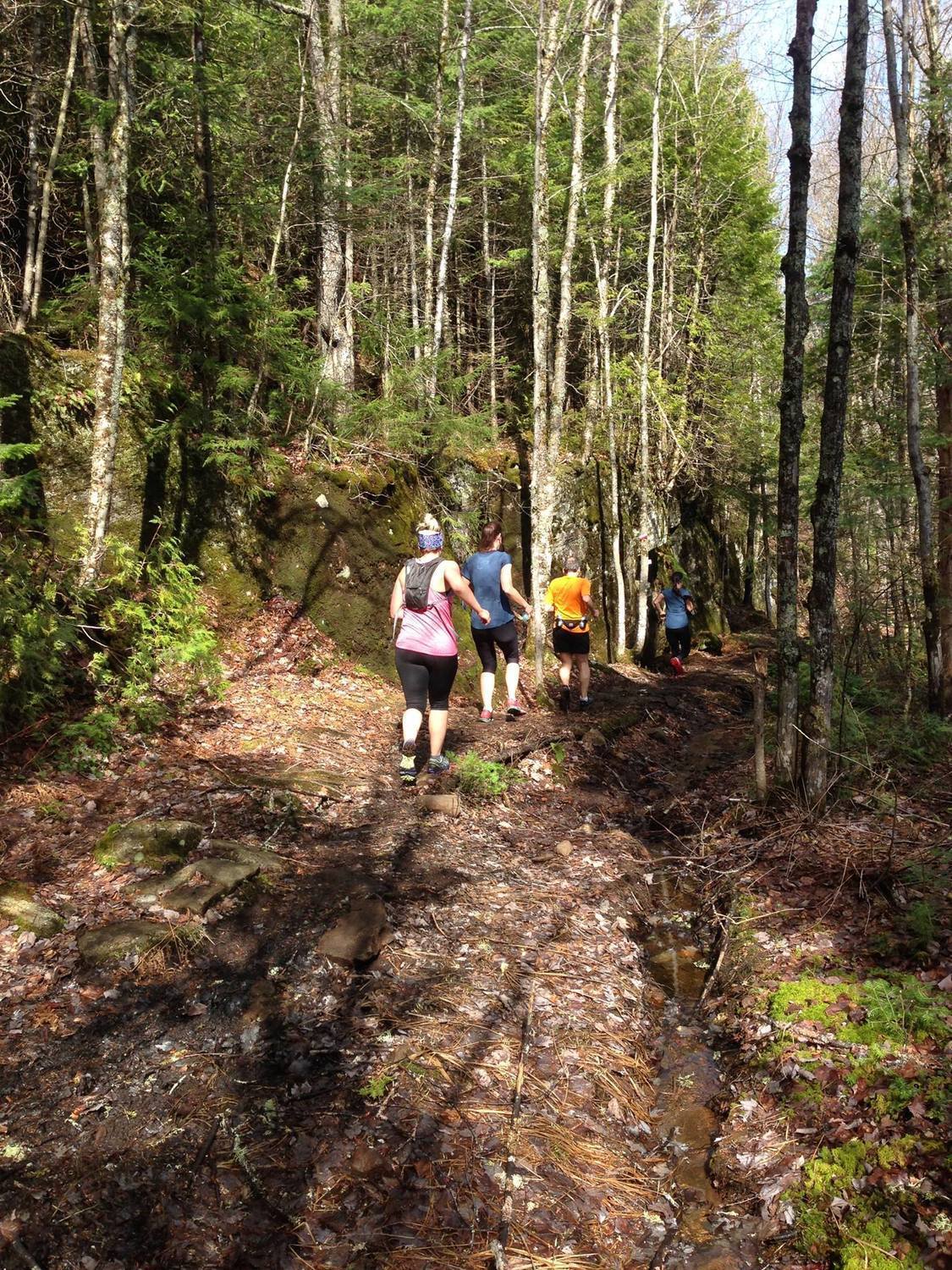 Runners from La Chute du Diable's Trail Running Club training on the ...
