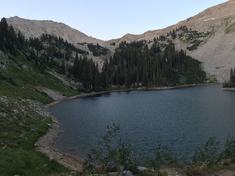 A view of the east side of lower Red Pine Lake, as well as part of the ...