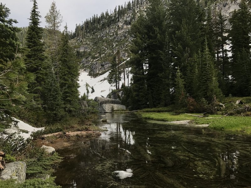 Outlet of Little Lake (L Lake) above Upper Canyon Creek Lake in Trinity ...