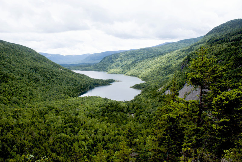 Looking down on Wassataquoik Lake from the north end of lake. Shelter ...