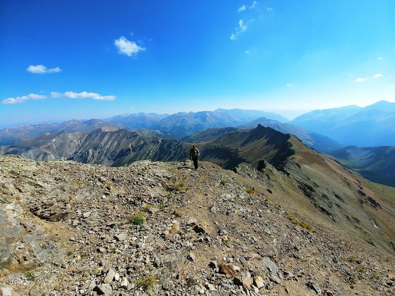 Hiking the ridge to Grizzly