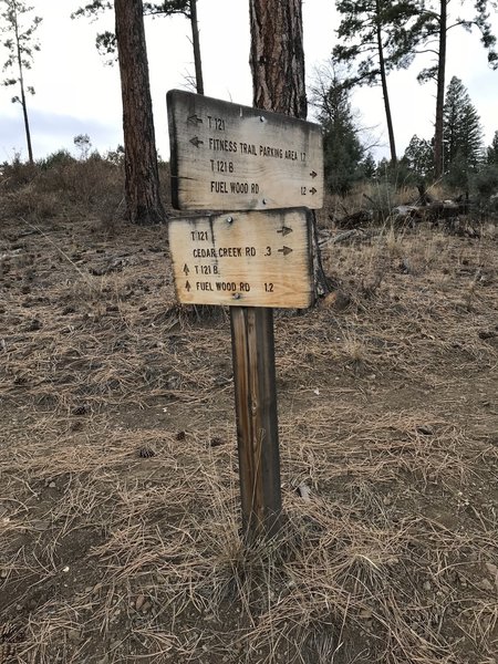 Trail signage at end of trail