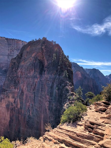 Angels Landing in Zion National Park- razor-back ridge across to final ...