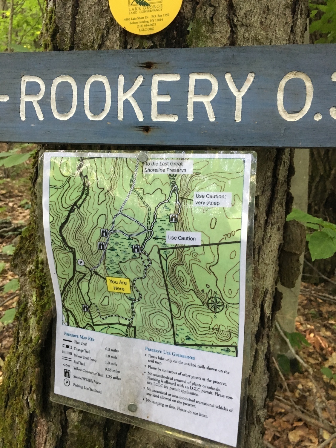 Map of Gull Bay Preserve at trailhead