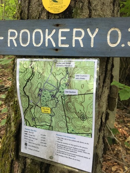 Map of Gull Bay Preserve at trailhead