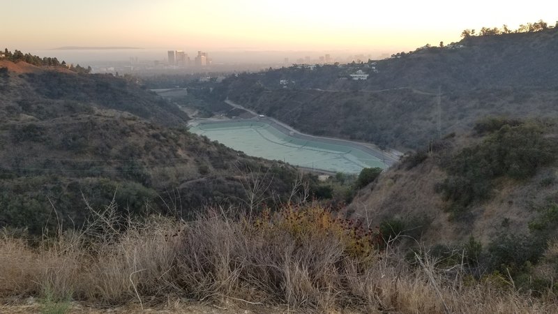 The empty Reservoir. Looking south from Hastain Drive towards the L.A ...
