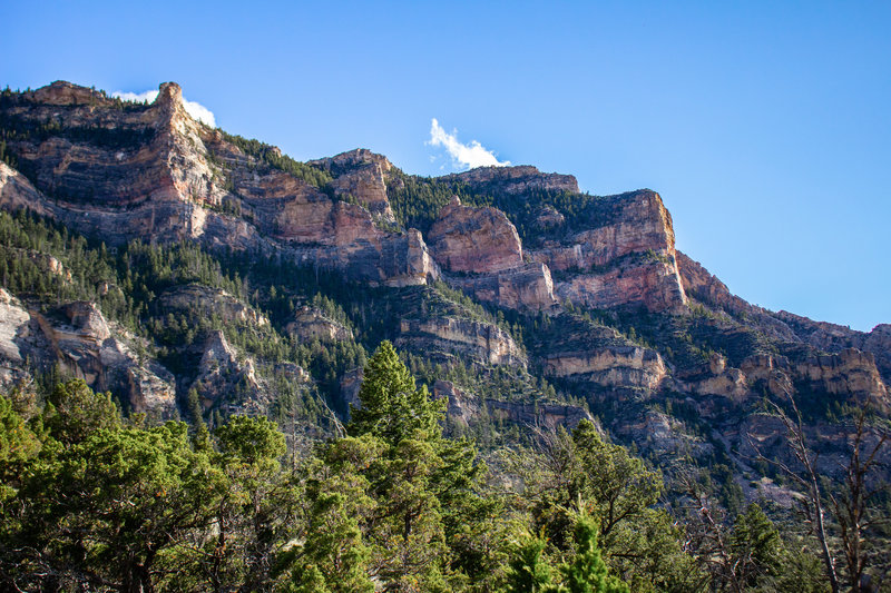 The rim of Shell Canyon looking southwest. This trail features some of ...