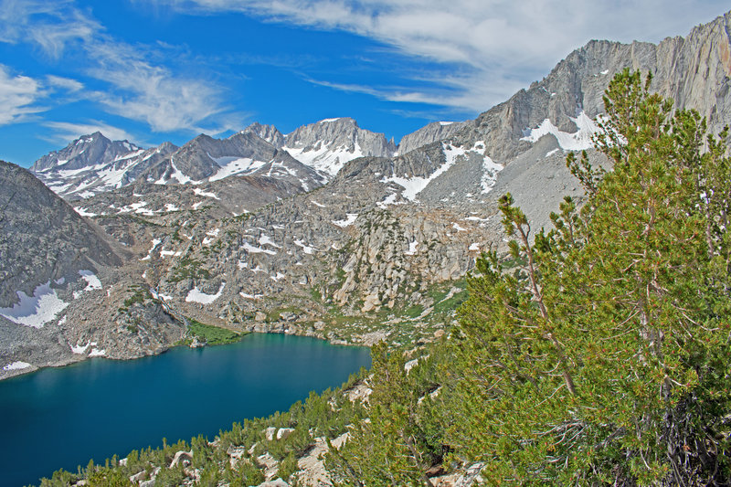 Ruby Lake with 13,000 foot peaks in the background. Left to right: Mt ...