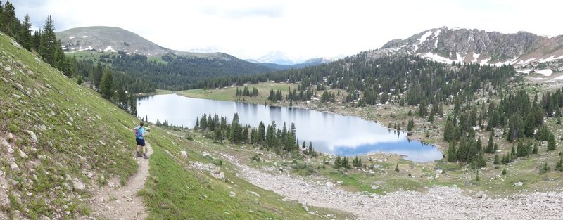 Looking south towards Lyle Lake. The trail winds around the right side ...