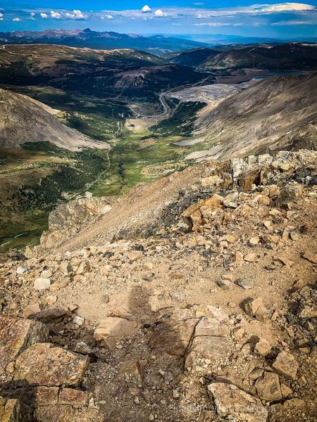 View from the Summit of Mount Democrat, 14,148' looking southeast ...