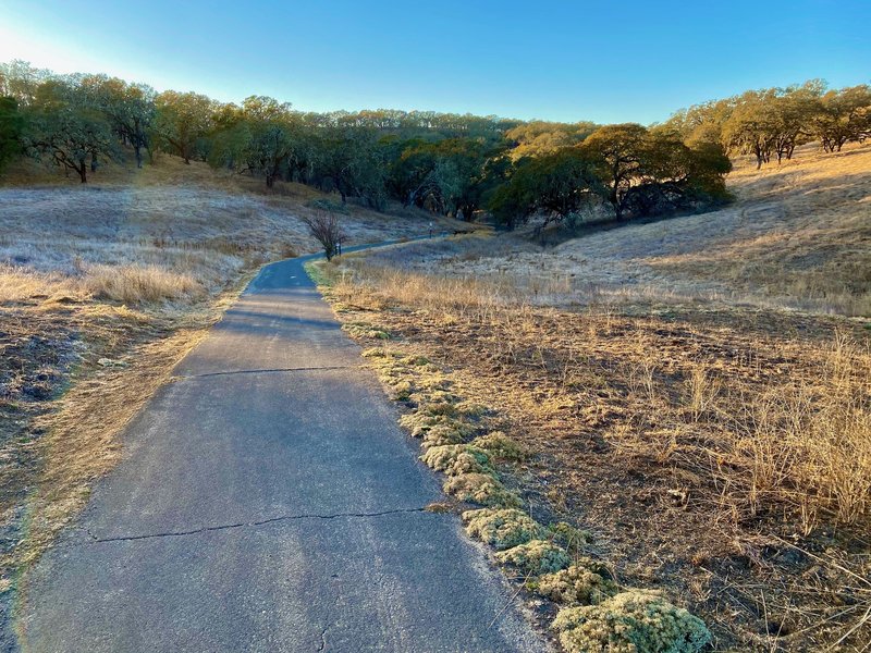 Near Beginning of Trail. Paved, easy grade out and back.
