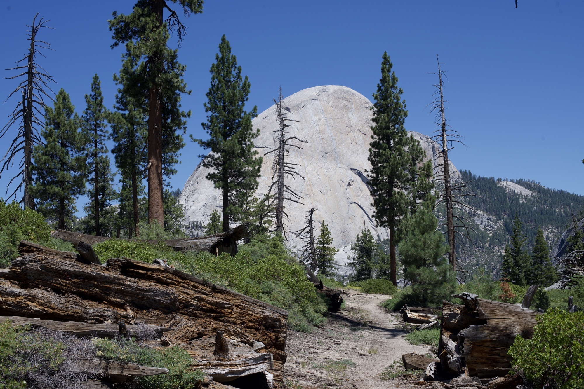 Views of the back side of Half Dome Come into views as the trail ...