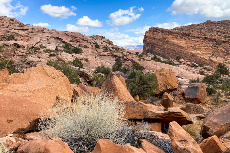 Although the surrounding terrain seems to all be from a similar rock ...