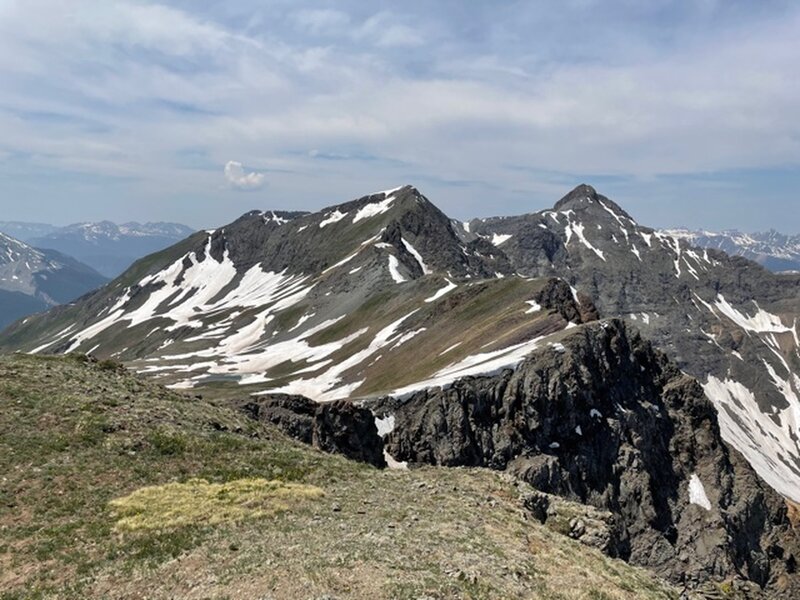 View towards Storm Peak from the top of the pass.