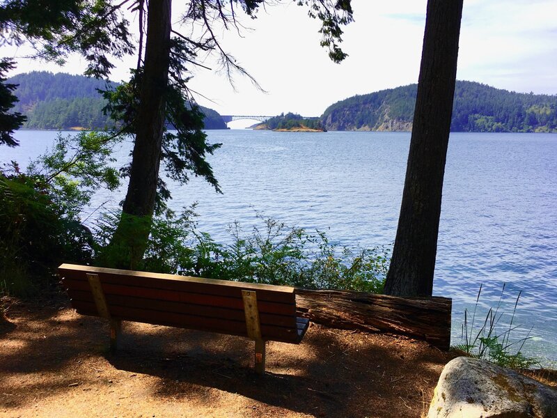 Cornet Bay Road offers easy walking and a bench with a view of ...