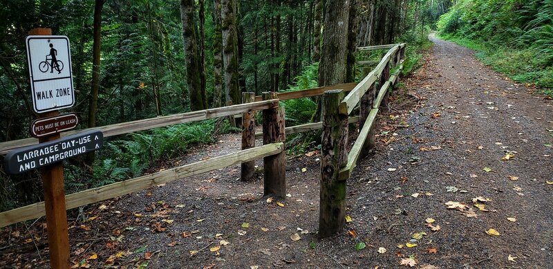 Interurban Trail intersection at the beginning of a pedestrian-only ...